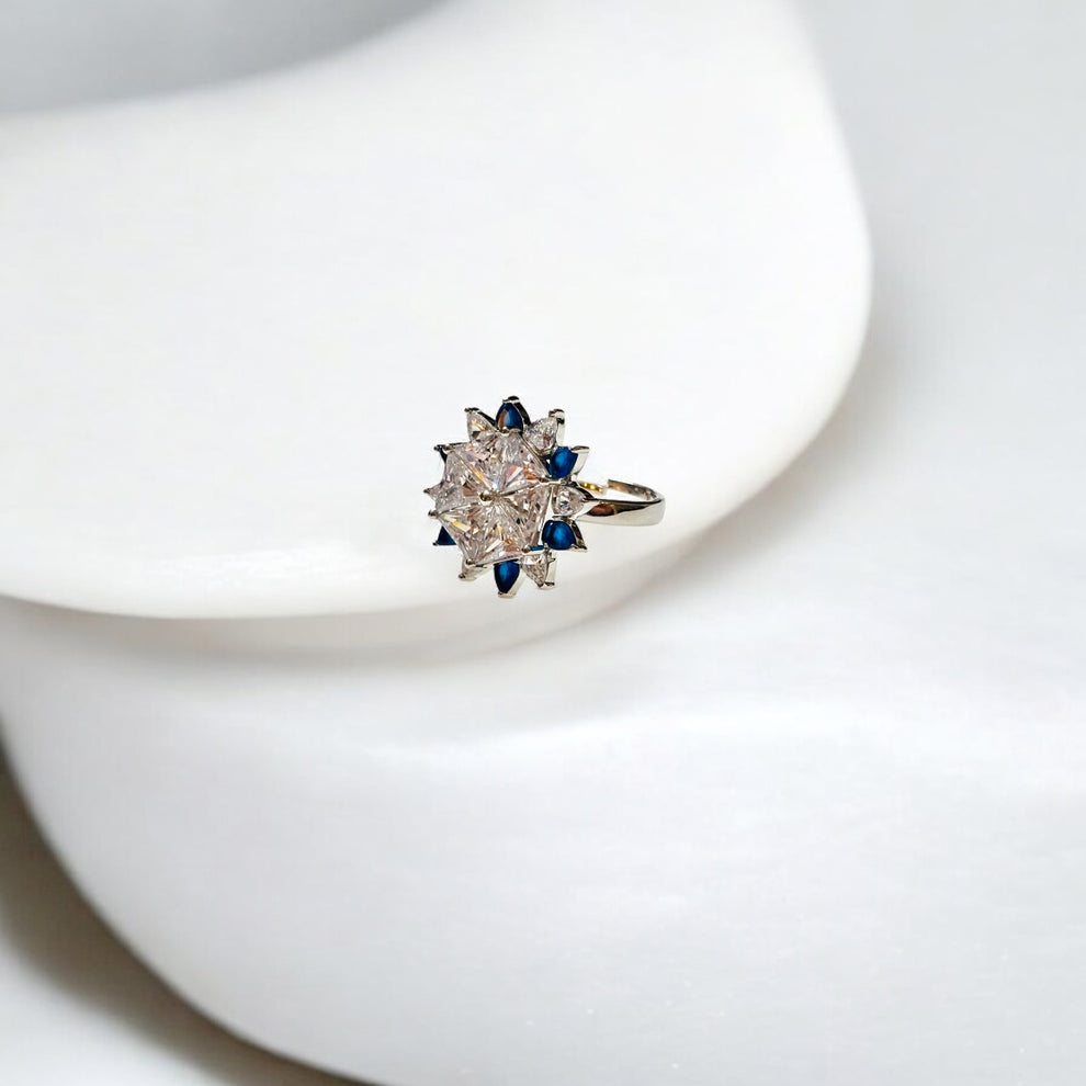 Solitaire Star Cocktail adjustable ring – Shrinika 925 Premium Silver ...